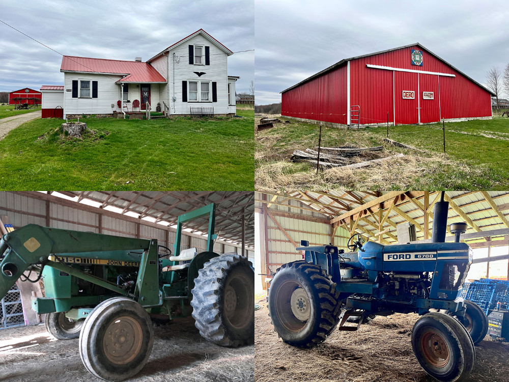Farmhouse And Outbuildings With 41 Acres - JD Loader - Hay Equipment ...