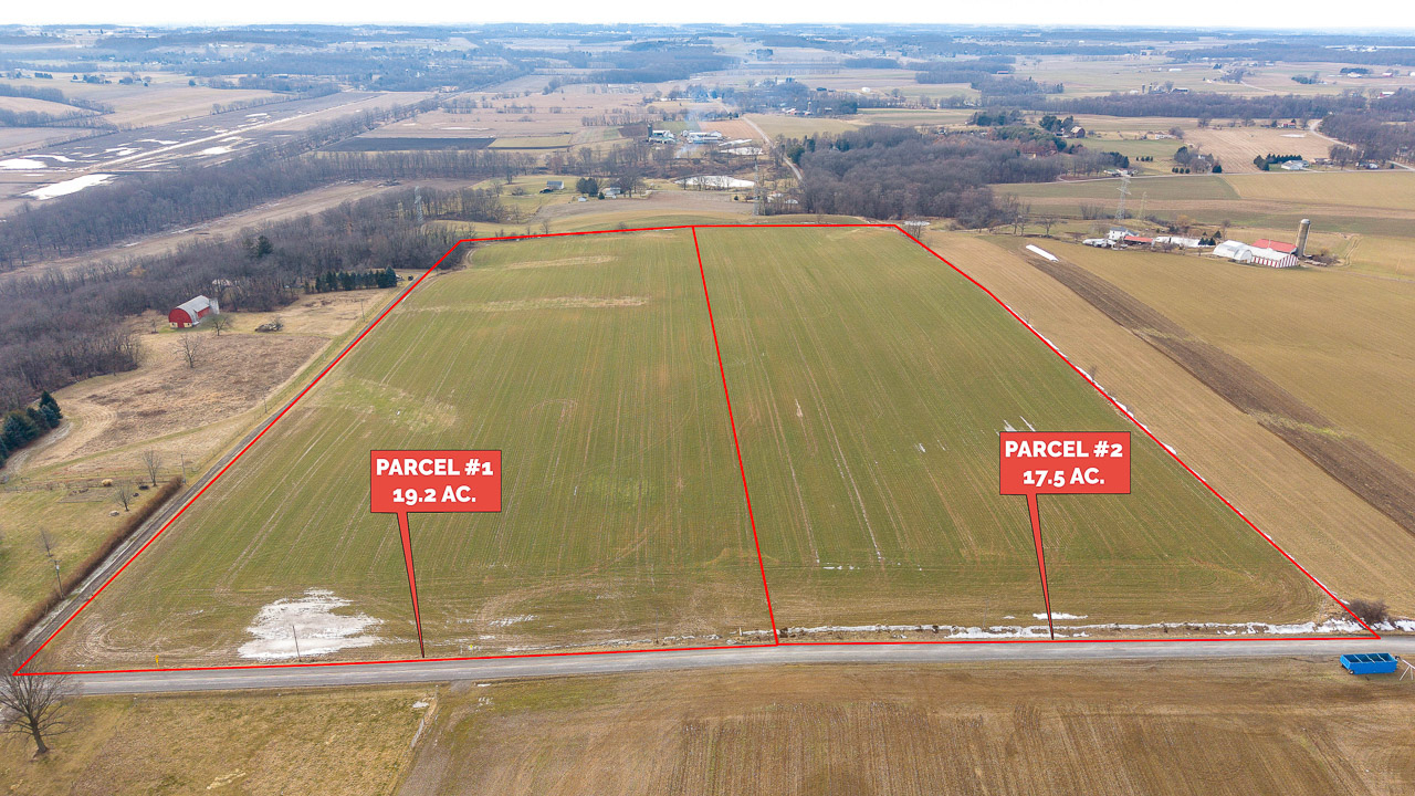 37 Acres Vacant Land – 2 Parcels – North Lawrence, OH