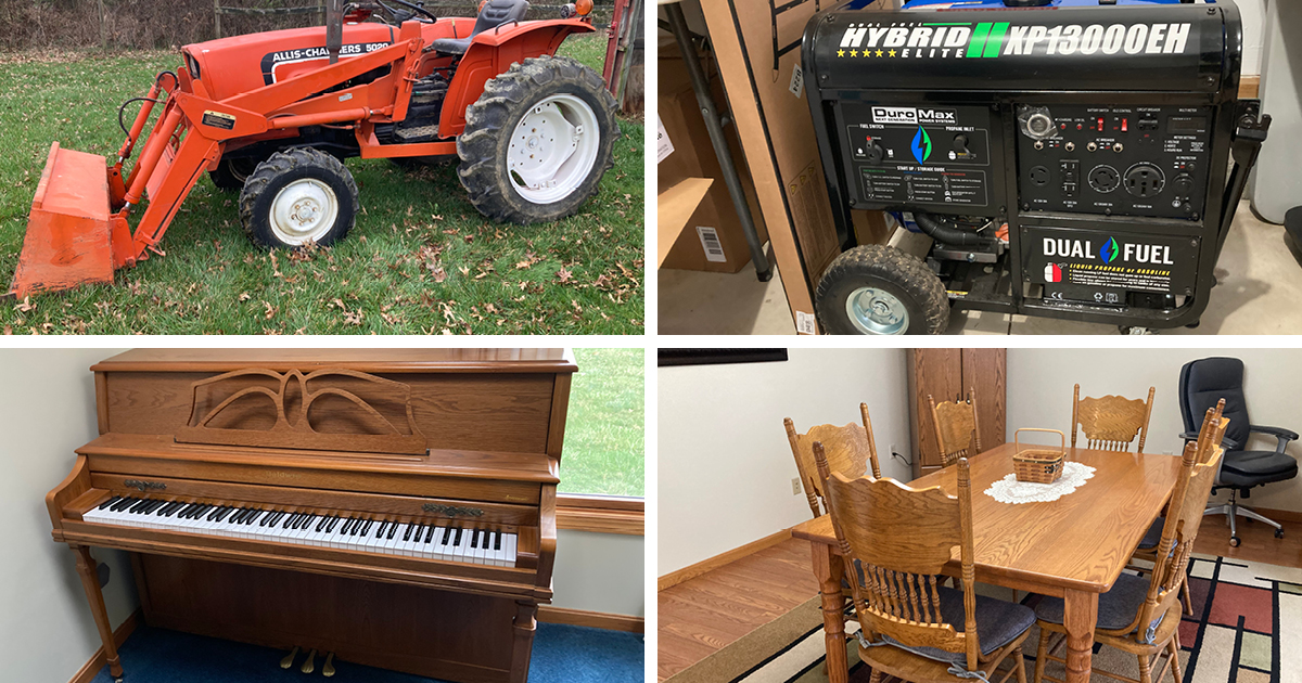 Allis Chalmers Tractor, Generators, Tools, Furniture Auction