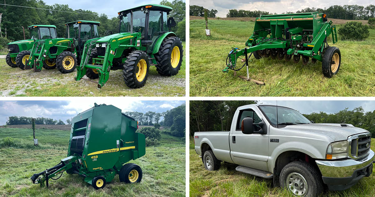 Farm Equipment Auction: John Deere Tractors, Ford Truck