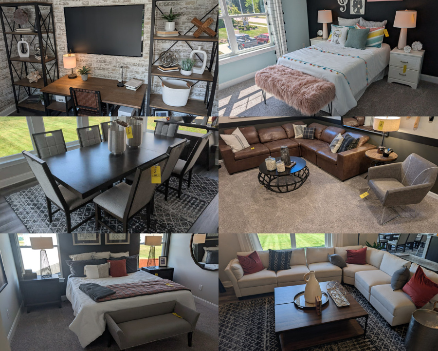 Model Home Furnishings: Dining, Bedroom, Sofas