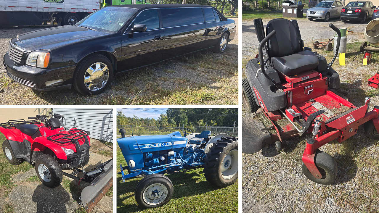 Cadillac Limo, Honda ATV, Mower, Tractor, Tools & More