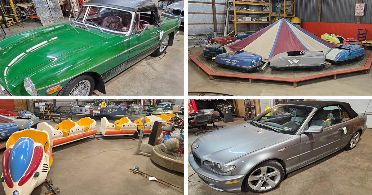 King Kiddie Rides, MG, BMW Convertibles, Signs & Antiques